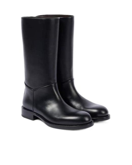 The Row Round-Toed Boots in Black | Lyst