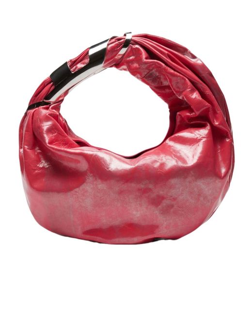 DIESEL Grab-D Hobo S Leather Shoulder Bag in Pink | Lyst