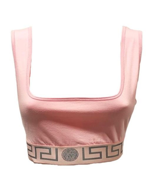 Versace Greca Logo-Trimmed Vest in Pink | Lyst