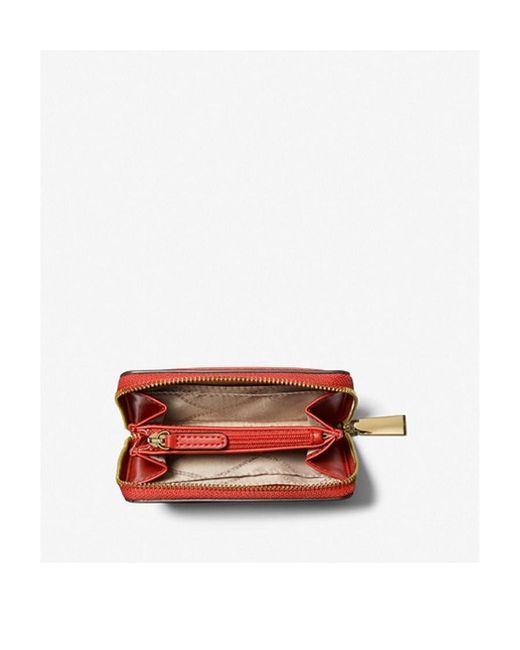Michael Kors Logo-Lettering Monogram-Pattern Wallet in Red | Lyst