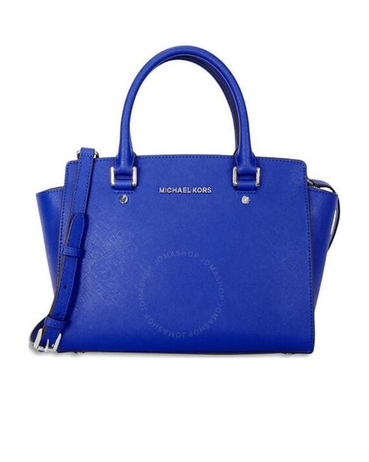 Michael Kors Logo Details Handbag in Blue | Lyst