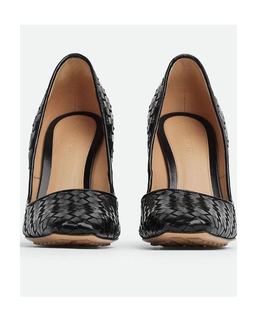 Bottega Veneta Logo Woven High Heels in Black | Lyst