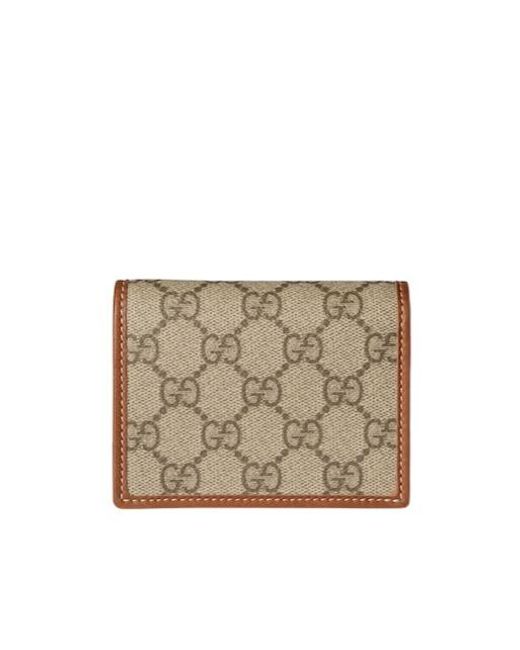 Gucci Gg Emblem Mini Wallet in Natural | Lyst