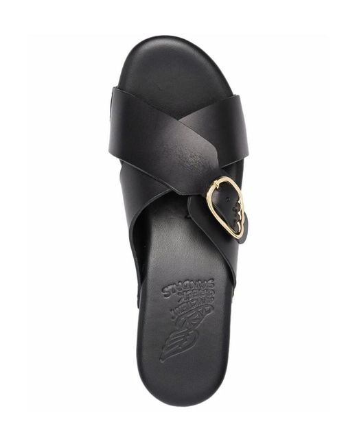 Ancient Greek Sandals Logo Buckle Sandals in Black | Lyst