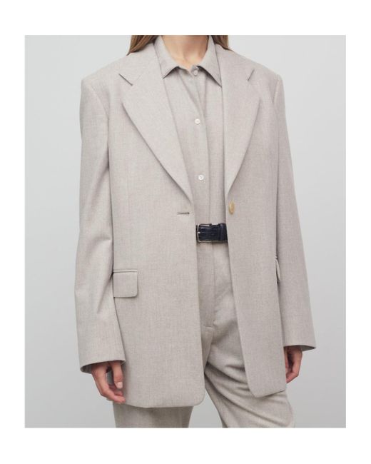 The Row Wool And Cashmere Suit Coat in White | Lyst