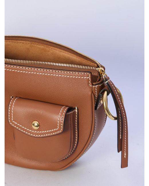 Celine Zip-Open Shoulder Bag in Brown | Lyst