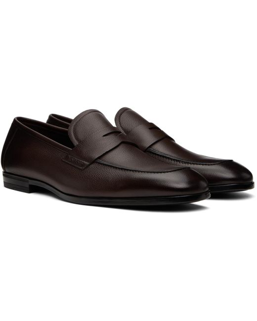 Tom Ford Supple Grain Leather Sean Penny Loafers in Black for Men | Lyst
