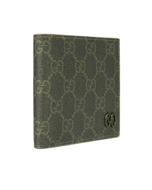 Gucci Gg Monogram Bi-Fold Wallet in Green for Men | Lyst UK