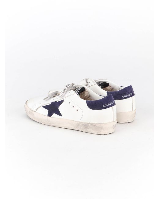 Golden Goose Logo Double Strap Sneakers in White | Lyst