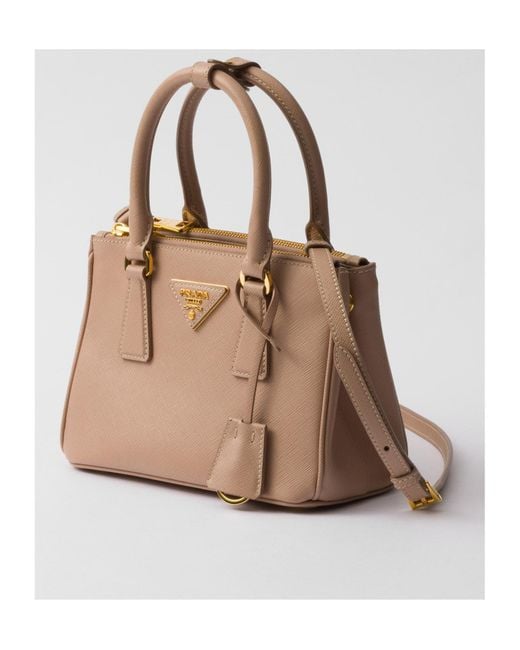 Prada Galleria Saffiano Leather Mini-Bag in Brown | Lyst