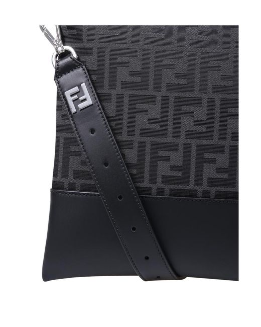 Fendi Ff Pattern Shoulder Bag in Black for Men | Lyst