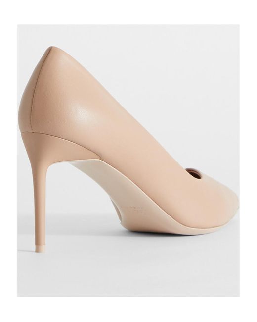 Max Mara Napa Leather Heels in Natural | Lyst