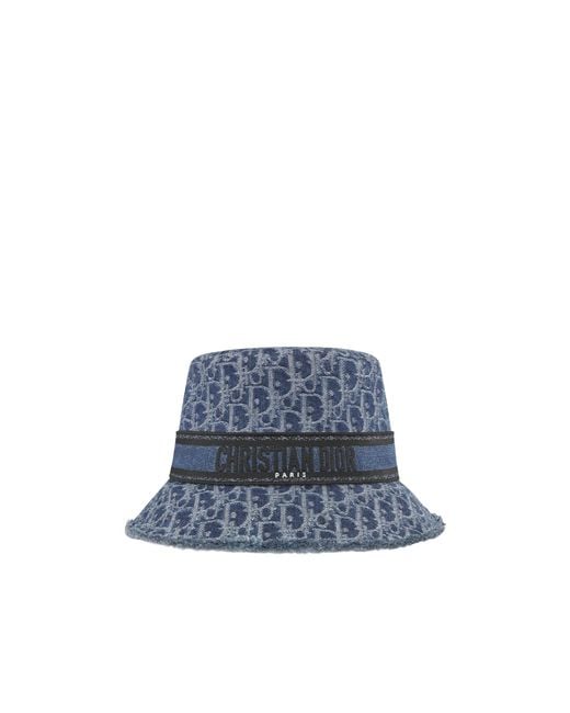 Dior D-Bobby Oblique Small Brim Bucket Hat in Blue | Lyst