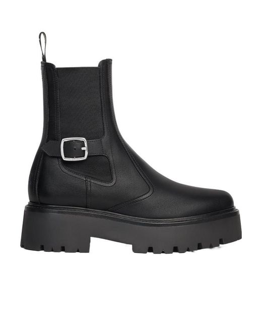 Celine Bulky Logo Short Boots in Black | Lyst