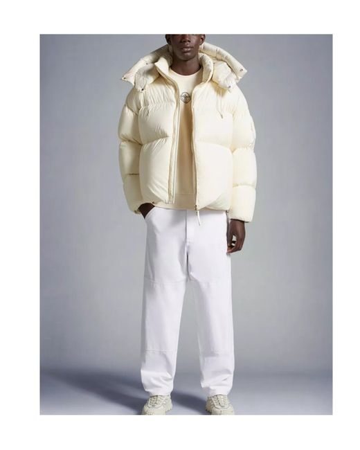 Moncler Antila Logo Sticker Down Jacket in Natural for Men | Lyst