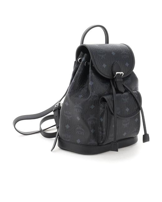 MCM Aren Visetos Logo Backpack in Black | Lyst