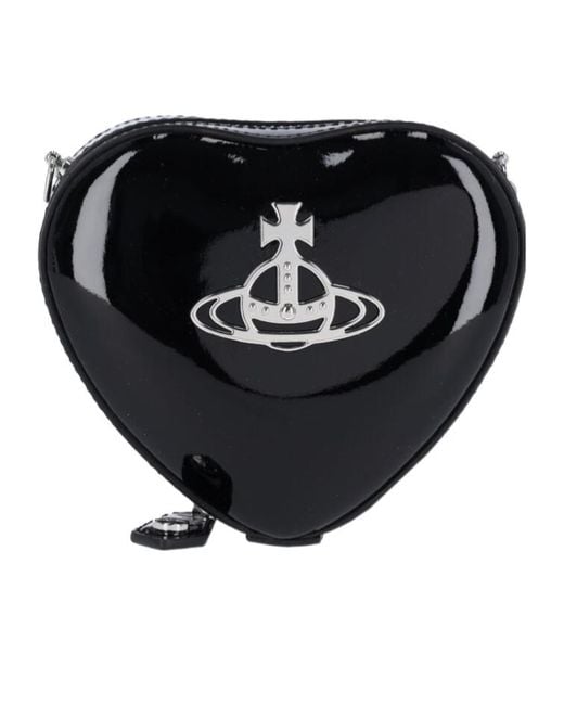 Vivienne Westwood Heart Shoulder Bag in Black | Lyst