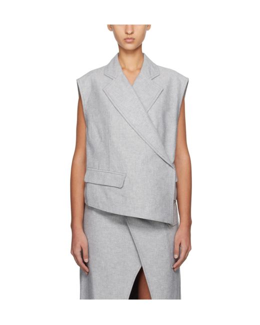 REMAIN Birger Asymmetrical Structure Vest in Gray | Lyst