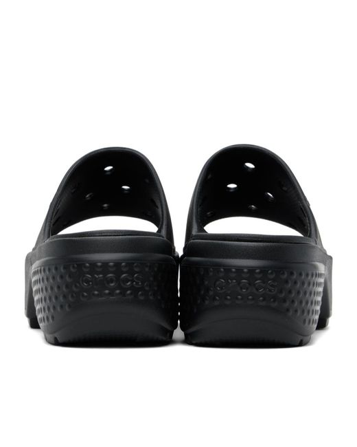 Crocs™ Perforated Detail Slippers in Black | Lyst