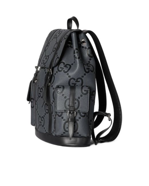 Gucci Jumbo Gg Monogrammed Large Backpack in Gray for Men | Lyst