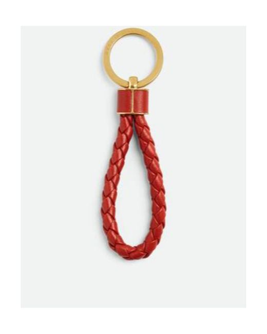 Bottega Veneta Logo Woven Key Chain in Red for Men | Lyst
