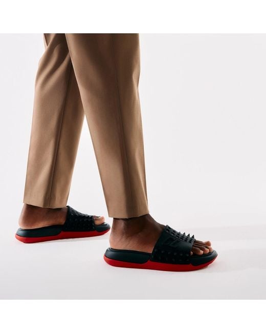 Christian Louboutin Take It Easy Spike Slides in Red for Men | Lyst