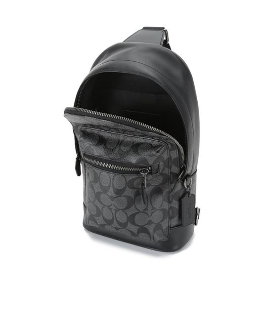 COACH Logo Printed Chest Bag in White for Men | Lyst