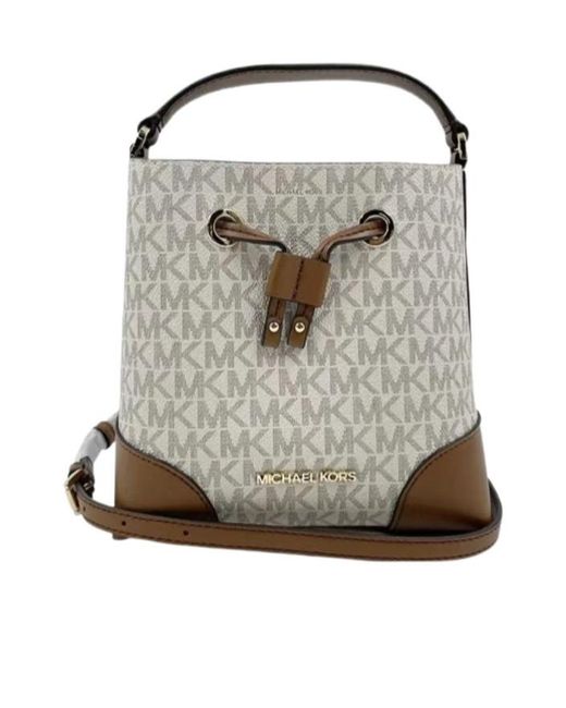 Michael Kors Small Logo Shoulder Bag in Gray | Lyst