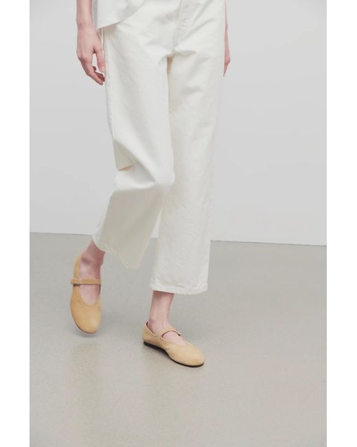 The Row Boheme Mj Round-Headed Mary Jane Shoes in Natural | Lyst