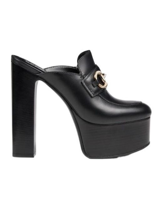 Gucci Platform Mules With Horsebit in Black | Lyst