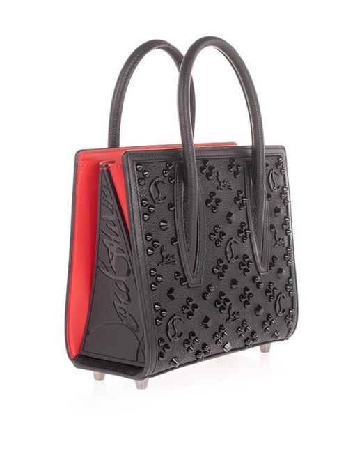 Christian Louboutin Mini Paloma Studded Tote in Black | Lyst