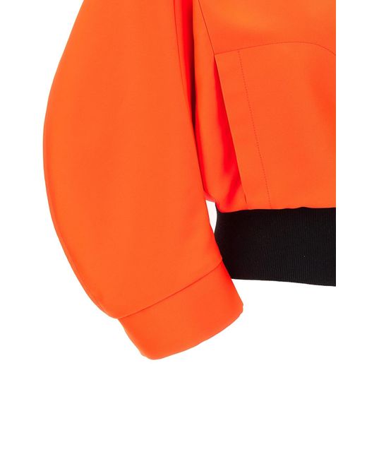 Emilio Pucci Logo-Plaque Puffy Bomber Jacket in Orange | Lyst