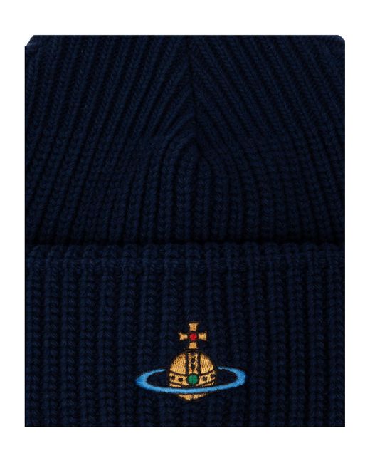 Vivienne Westwood Knitted Small Round Hat in Blue | Lyst
