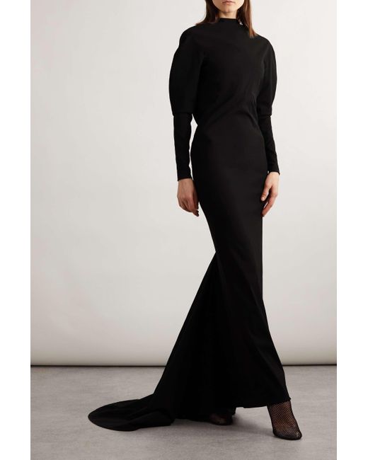 Alaïa A Dress With Embellishments And Pleats On The Back in Black | Lyst