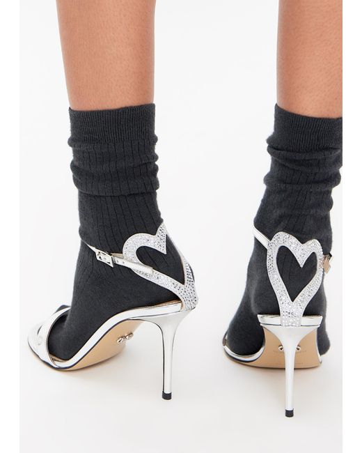 Mach & Mach Open-Toed High-Heeled Sandals in Metallic | Lyst