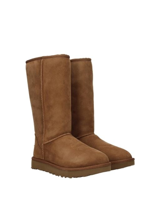 UGG Round Head Straight Boots in Brown | Lyst