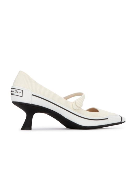 Dior Logo Matching High-Heeled Shoes in White | Lyst