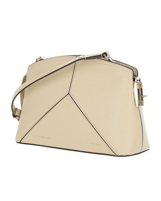 Victoria Beckham Logo Shoulder Bag in Natural | Lyst