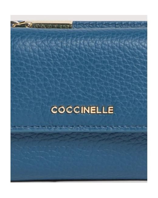 Coccinelle Logo Lettering Tri-Fold Wallet in Blue | Lyst UK