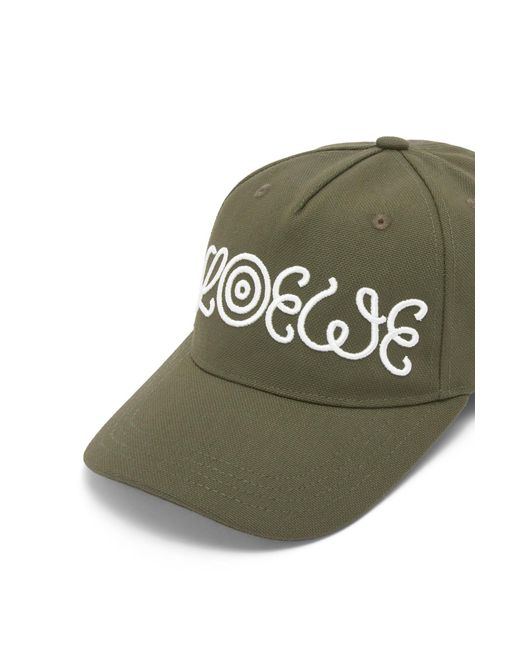 Loewe Logo Baseball Hat in Green for Men | Lyst
