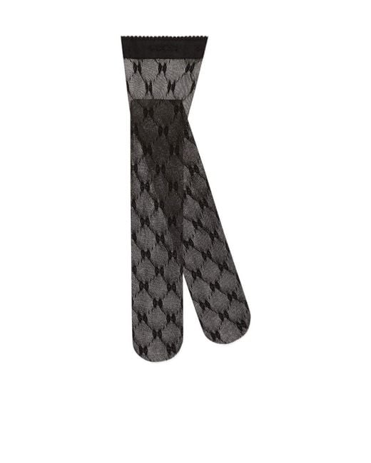 Gucci Double G Logo Semi-Sheer Tights in Gray | Lyst