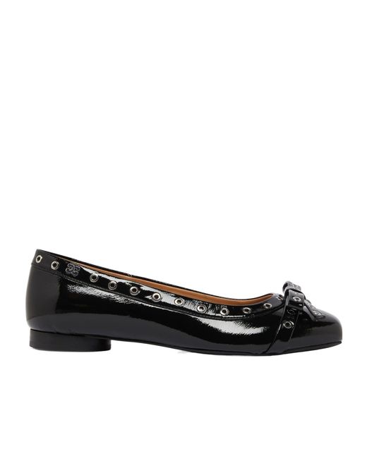Ganni Square Toe Ballet Flats in Black | Lyst