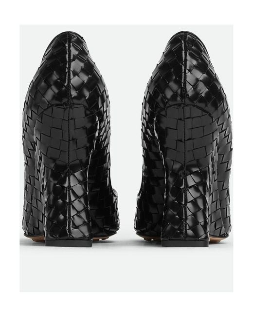 Bottega Veneta Logo Woven High Heels in Black | Lyst