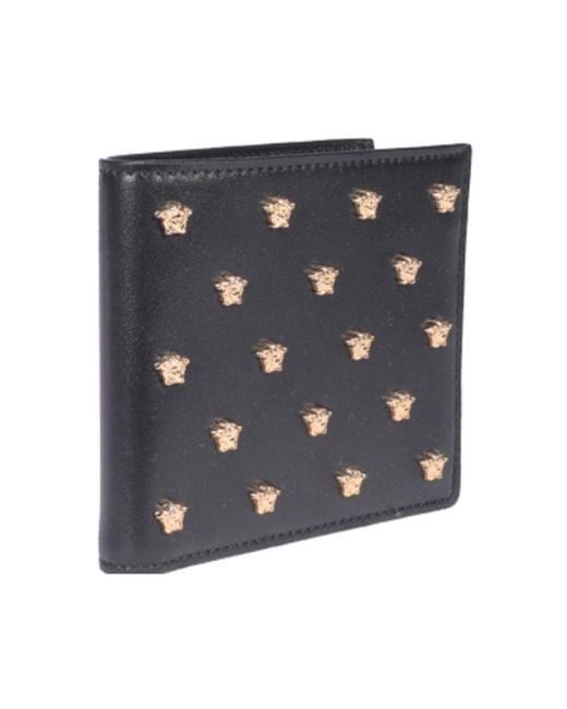 Versace Medusa-Stud Bi-Fold Wallet in Blue for Men | Lyst