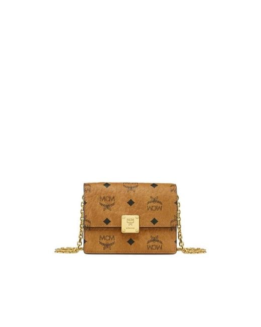 MCM Visetos Logo-Plaque Cross Body Bag in Metallic | Lyst