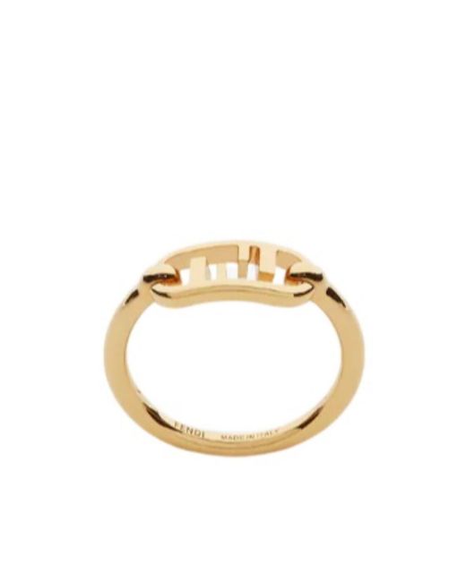 Fendi Ff Logo Ring in Metallic | Lyst