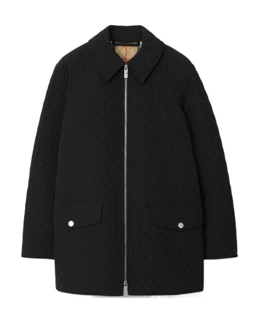 Burberry Diamond Pattern Jacket in Black | Lyst