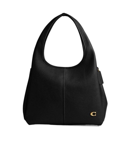 COACH Magnetic Button Shoulder Bag in Black | Lyst