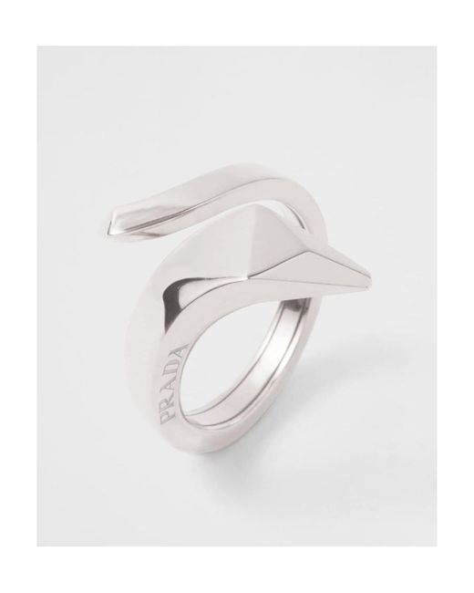 Prada Eternal Toi Et Moi Snake Mini Ring in White for Men | Lyst