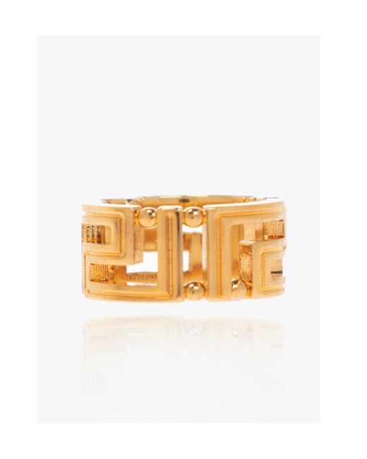 Versace Greca Crystal-Embellished Ring in White | Lyst